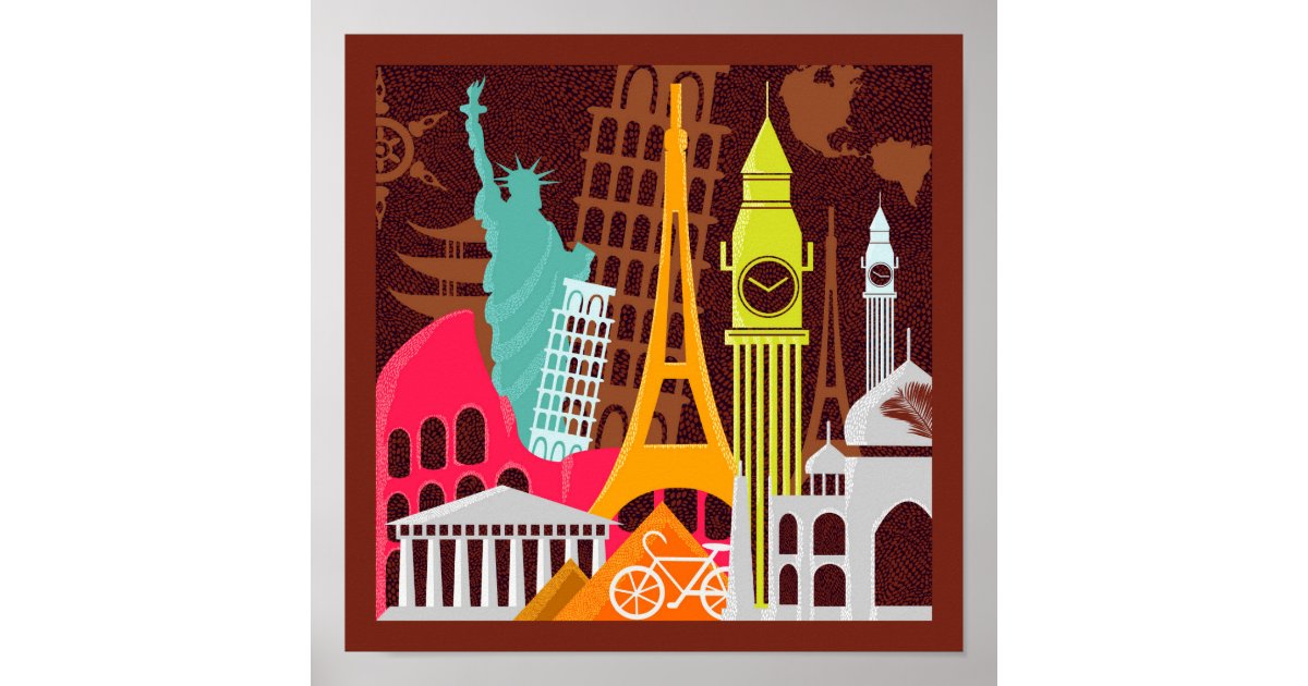 International Monuments Poster | Zazzle