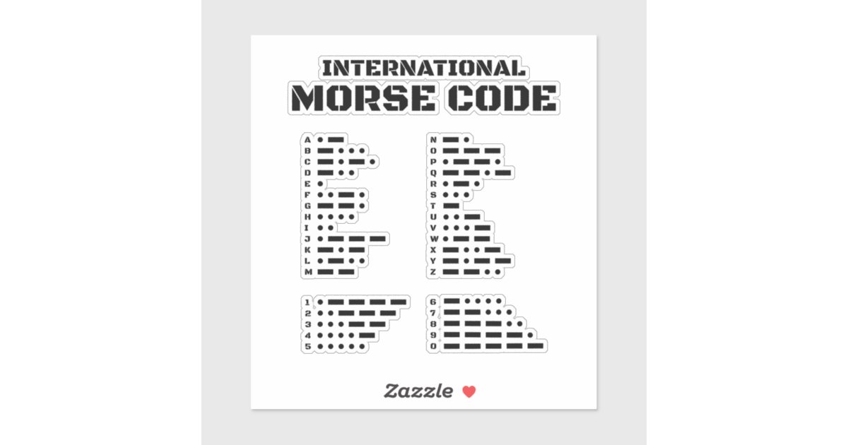 International Morse Code Sticker | Zazzle