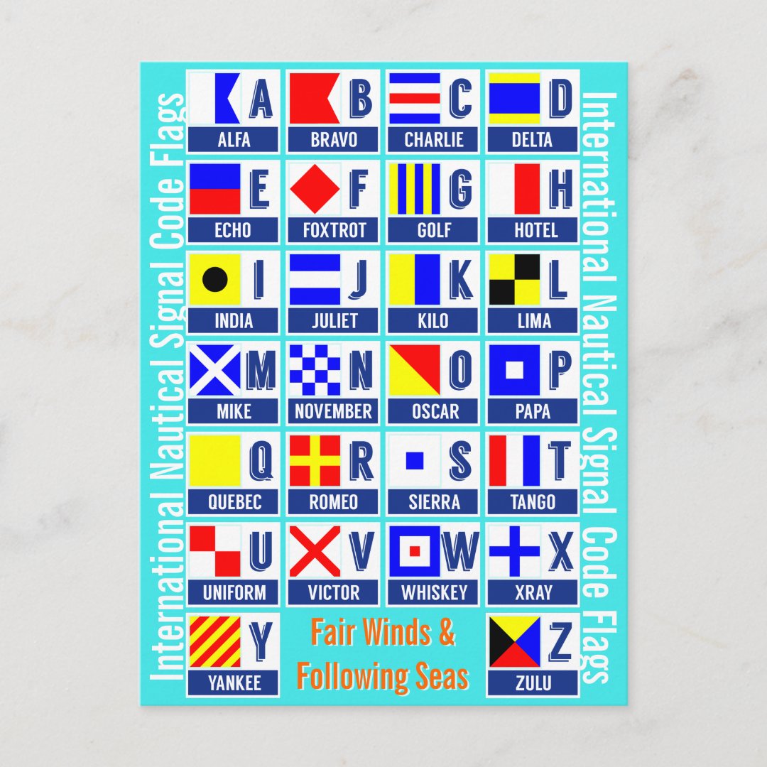 International Nautical Signal Code Flags Postcard | Zazzle