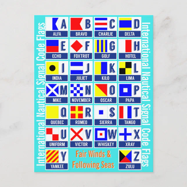 International Nautical Signal Code Flags Postcard | Zazzle