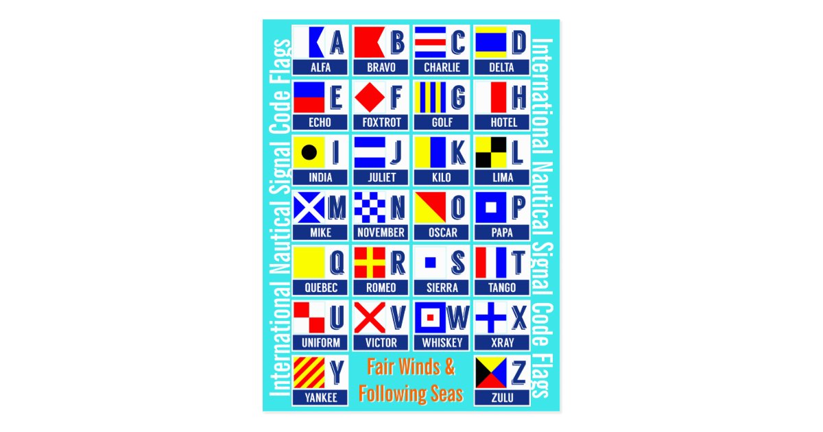International Nautical Signal Code Flags Postcard | Zazzle