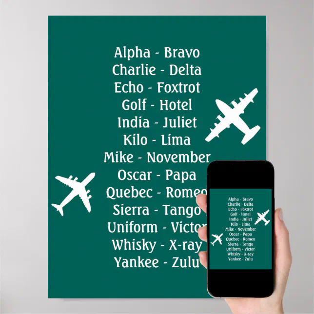 International Phonetic Alphabet Airplane Aviation Poster | Zazzle