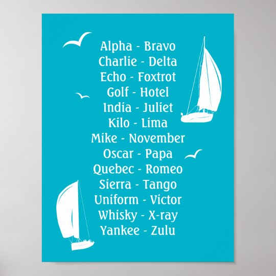 International Phonetic Alphabet Boats Shipping Poster | Zazzle.com