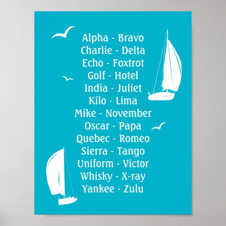 International Phonetic Alphabet Boats Shipping Poster | Zazzle