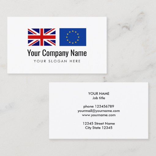 International services English European Union Business Card | Zazzle