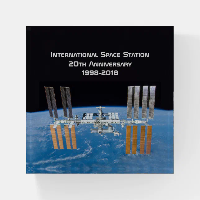 International Space Station ISS 20th Anniversary Paperweight | Zazzle