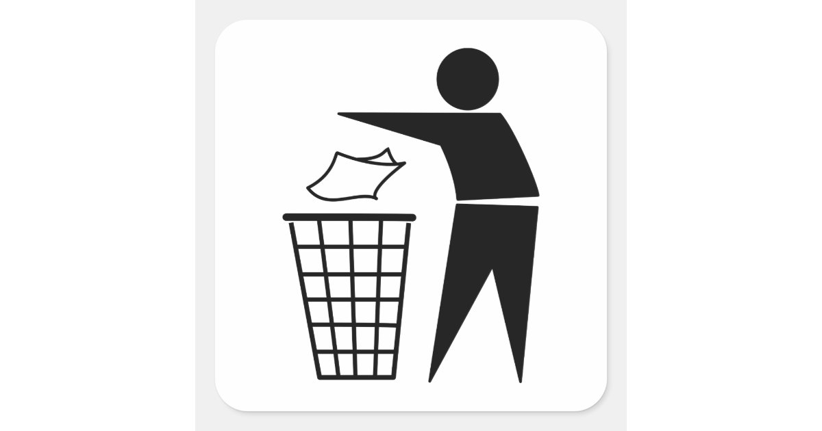 International tidyman (black) square sticker | Zazzle