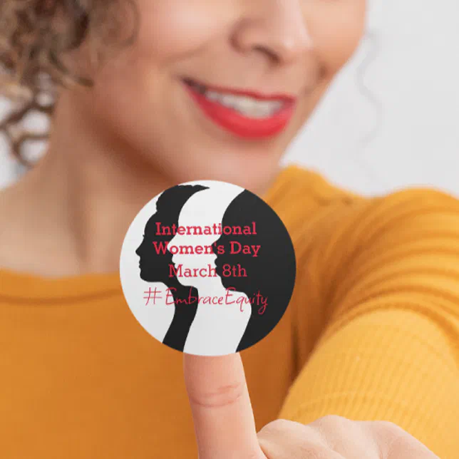 International Women's Day is March 8th Classic Round Sticker | Zazzle
