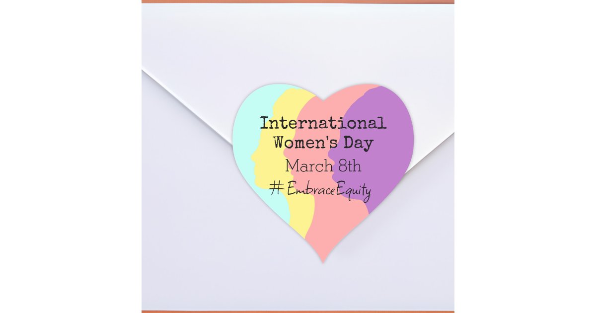 International Women's Day is March 8th Heart Sticker | Zazzle