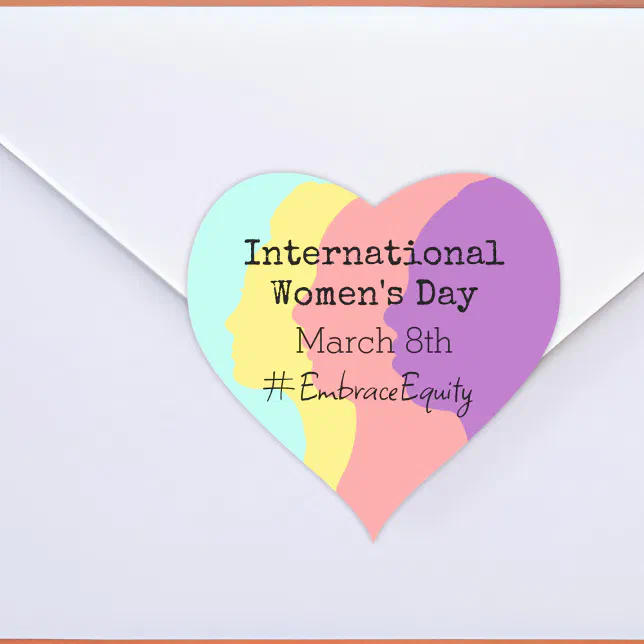 International Women's Day is March 8th Heart Sticker | Zazzle