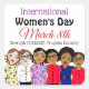 International Women's Day is March 8th Square Sticker | Zazzle