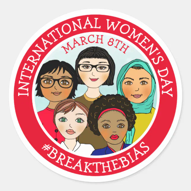 International Women's Day March 8th Classic Round Sticker | Zazzle