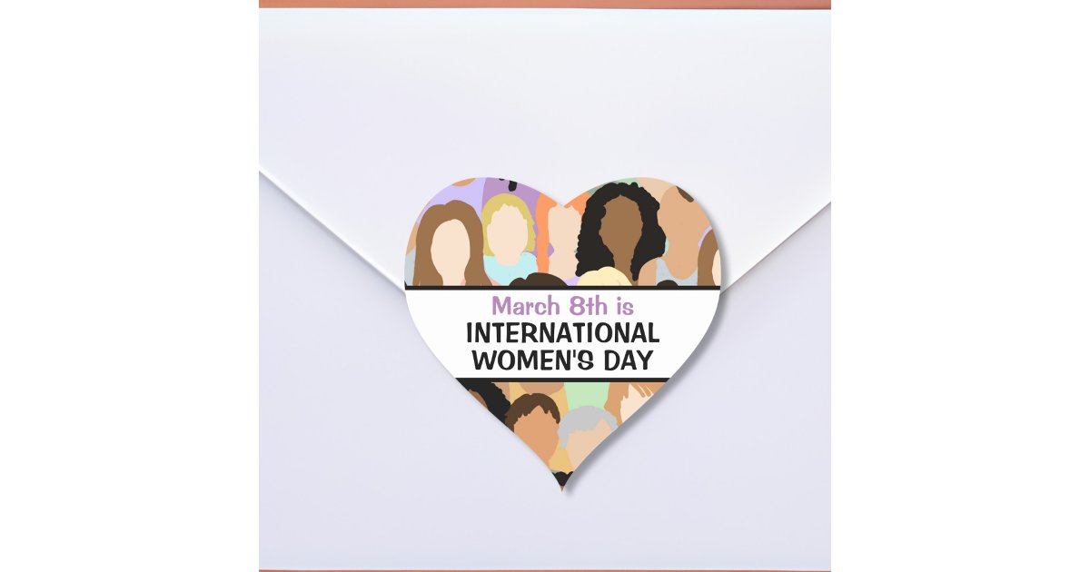 International Women's Day - March 8th Heart Sticker | Zazzle