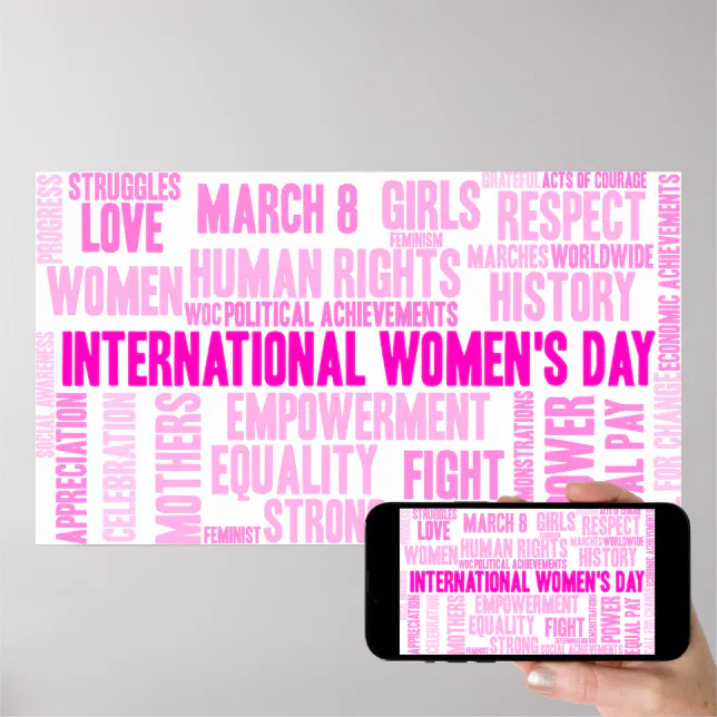 International Women's Day word cloud Poster | Zazzle