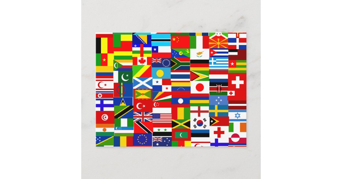 International World Wide Flag Collage Postcard | Zazzle