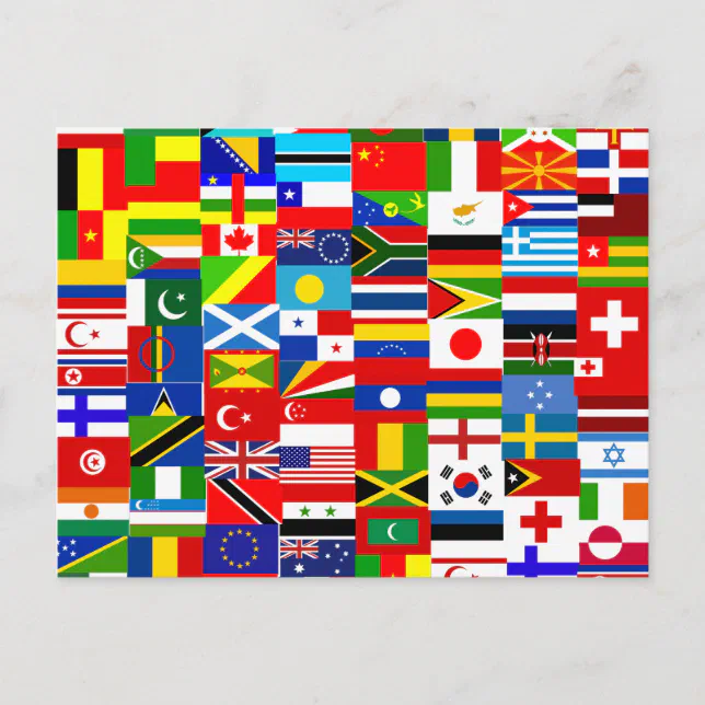 International World Wide Flag Collage Postcard | Zazzle