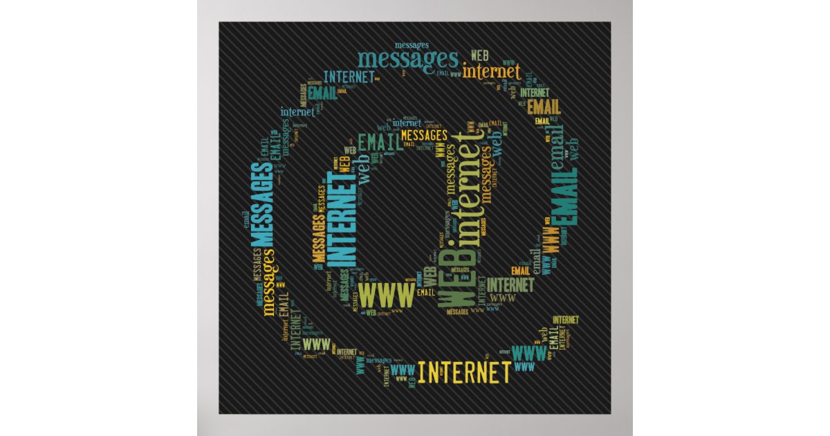Internet Email Typed Text Symbol | Geek poster | Zazzle