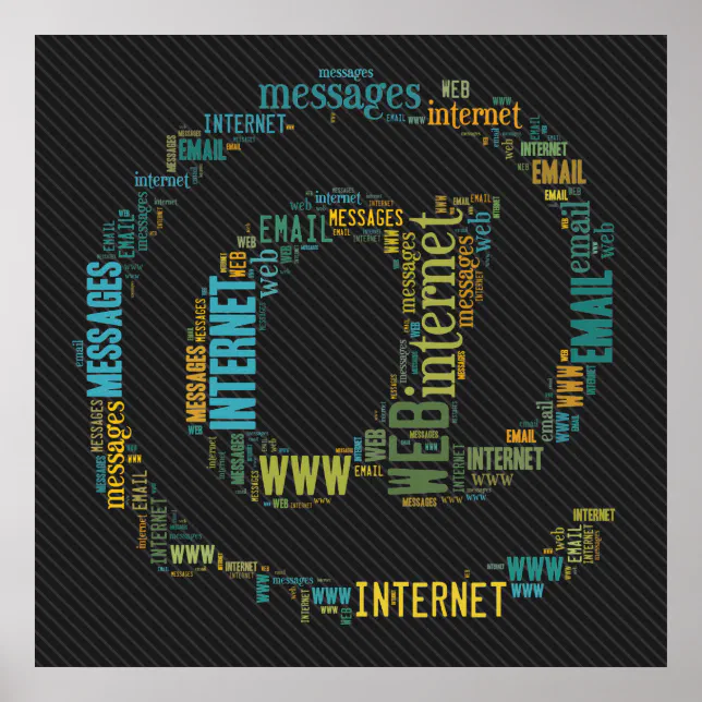 Internet Email Typed Text Symbol | Geek poster | Zazzle