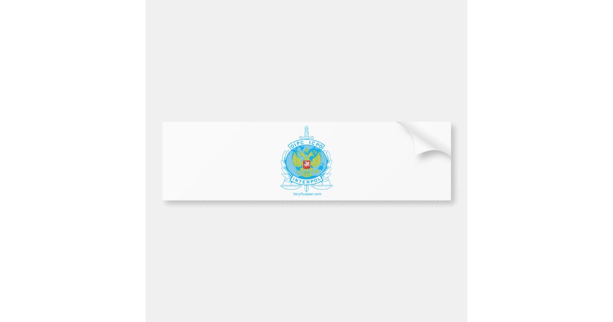 interpol russia badge bumper sticker | Zazzle