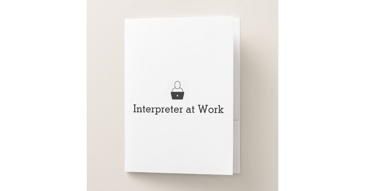 Interpreter at Work 3 Ring Binder Pocket Folder | Zazzle