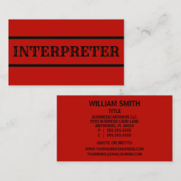 Interpreter Business Card | Zazzle