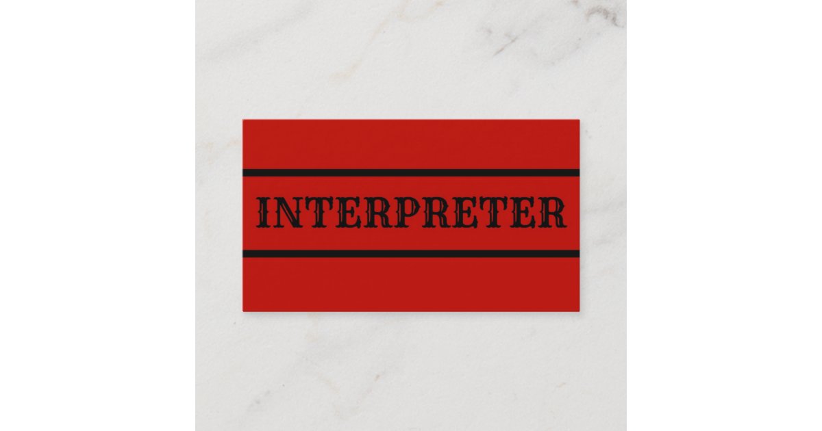 Interpreter Business Card | Zazzle