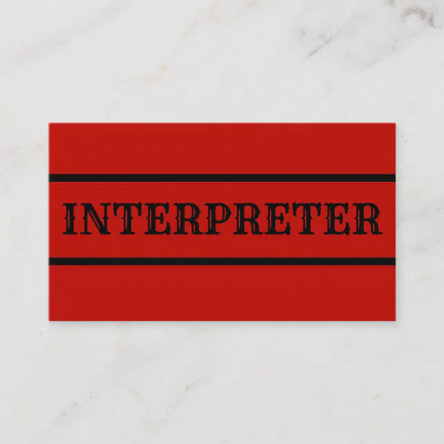 Interpreter Business Card | Zazzle