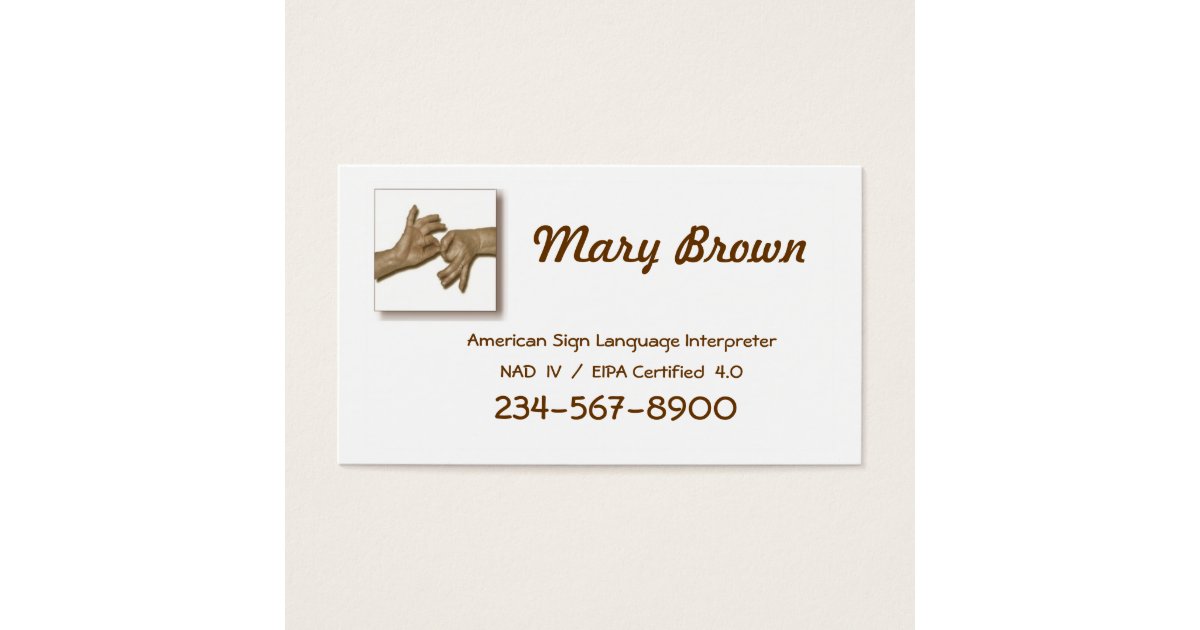 Interpreter Business Card-1 Business Card | Zazzle.com