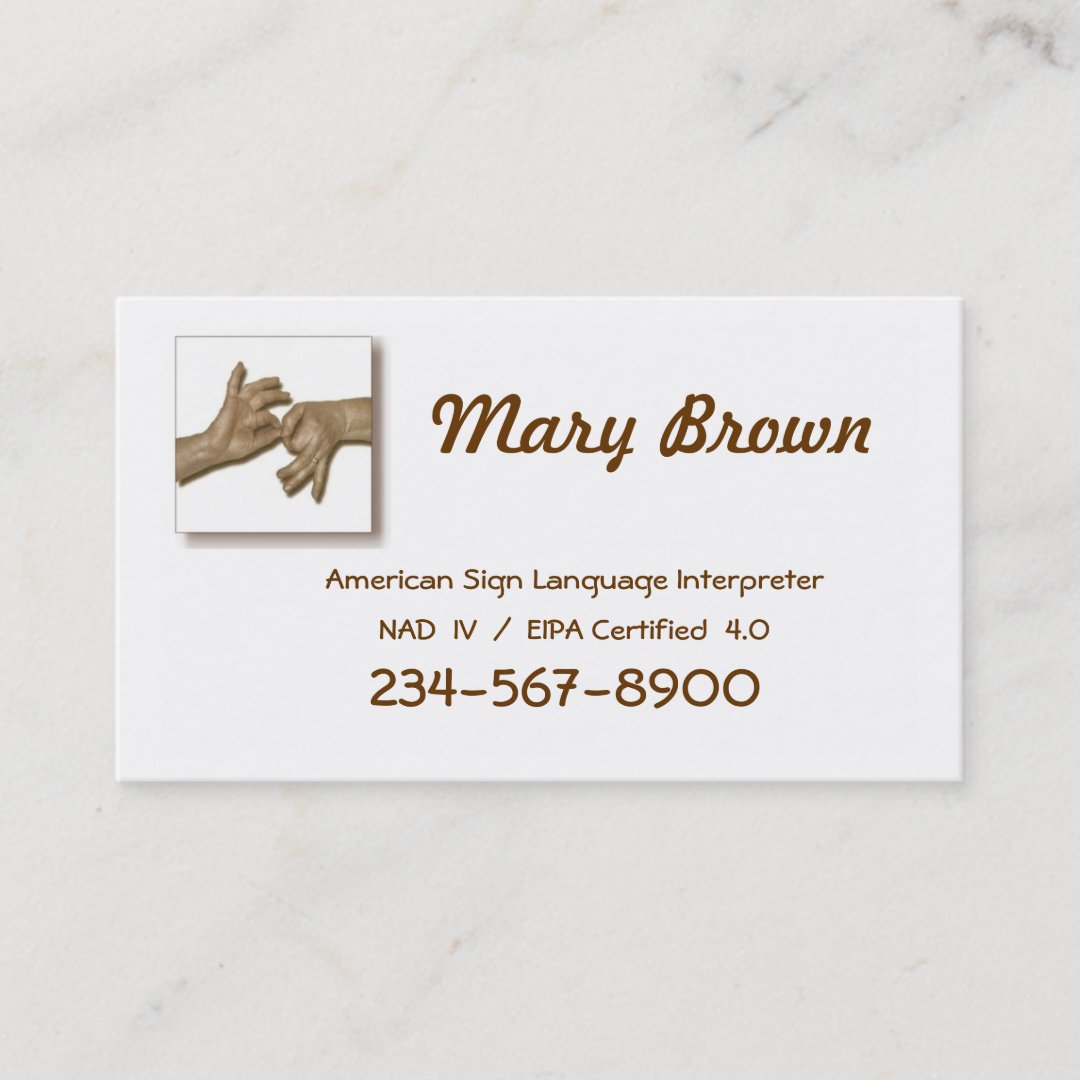 Interpreter Business Card-1 Business Card | Zazzle