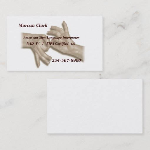 Interpreter Business Card -2 | Zazzle