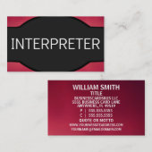 Interpreter Elegant Name Plate Business Card | Zazzle
