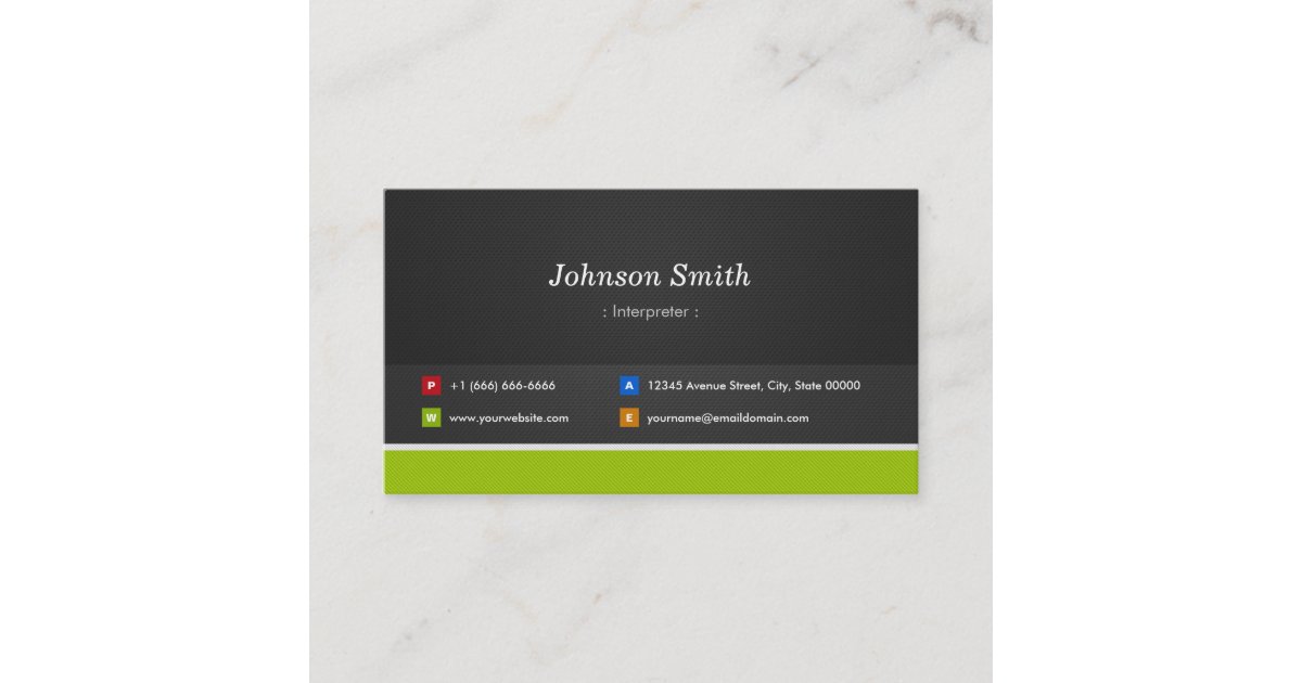 Interpreter - Professional and Premium Business Card | Zazzle