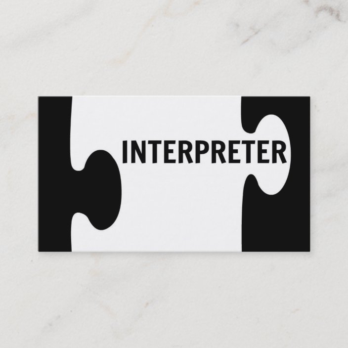 Interpreter Puzzle Piece Business Card | Zazzle.com