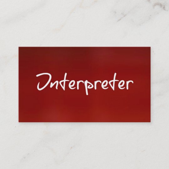 Interpreter Red Business Card | Zazzle.com
