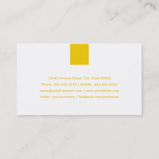 Interpreter - Simple Amber Yellow Business Card | Zazzle