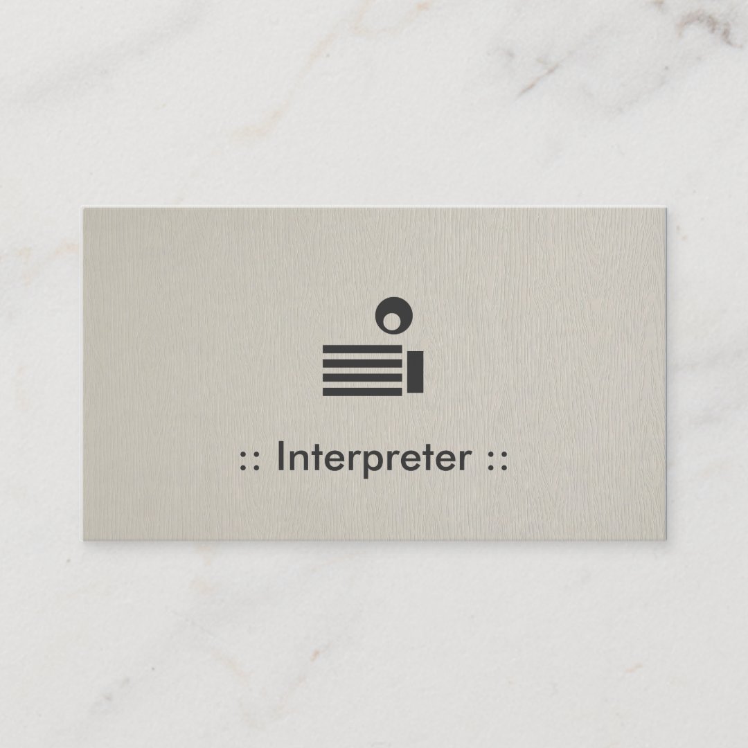 Interpreter Simple Elegant Professional Business Card | Zazzle