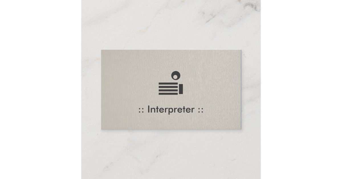 Interpreter Simple Elegant Professional Business Card | Zazzle