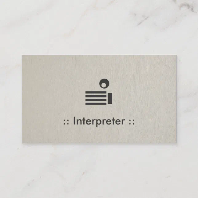 Interpreter Simple Elegant Professional Business Card | Zazzle