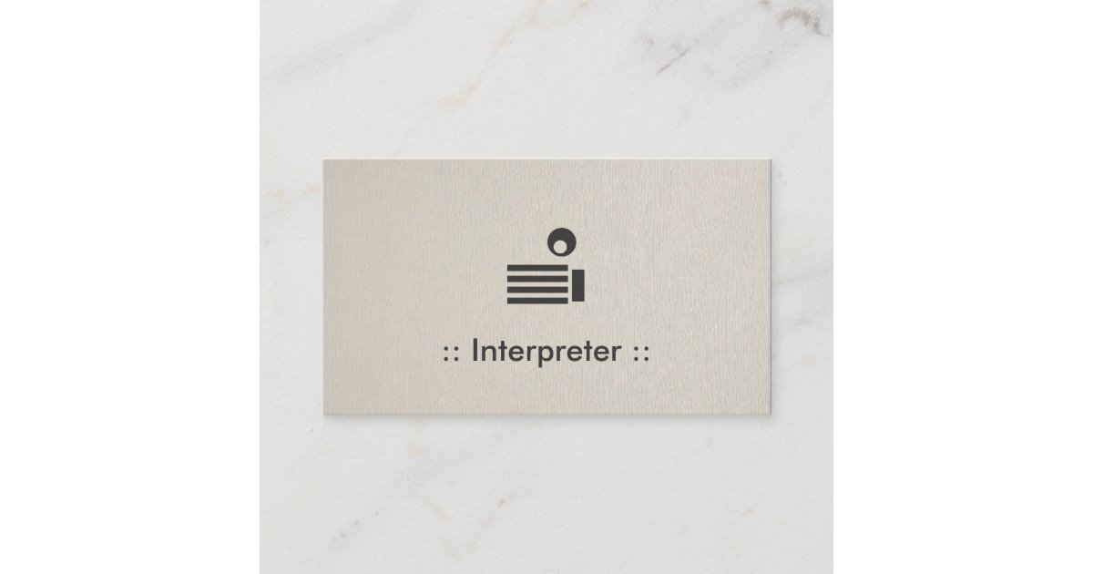 Interpreter Simple Elegant Professional Business Card | Zazzle