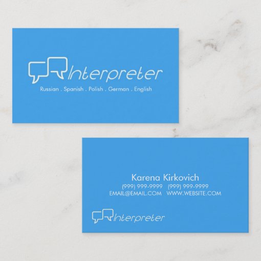 Interpreter, Translator, Business Card | Zazzle