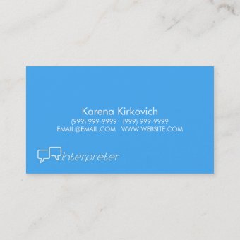 Interpreter, Translator, Business Card | Zazzle