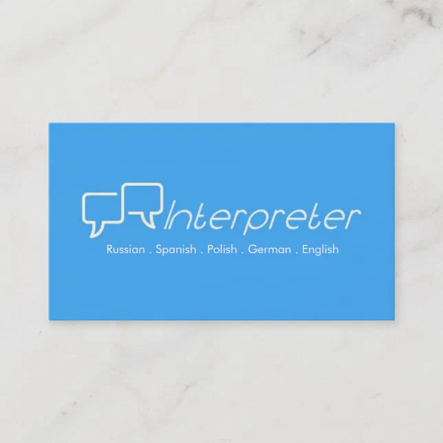 Interpreter, Translator, Business Card | Zazzle