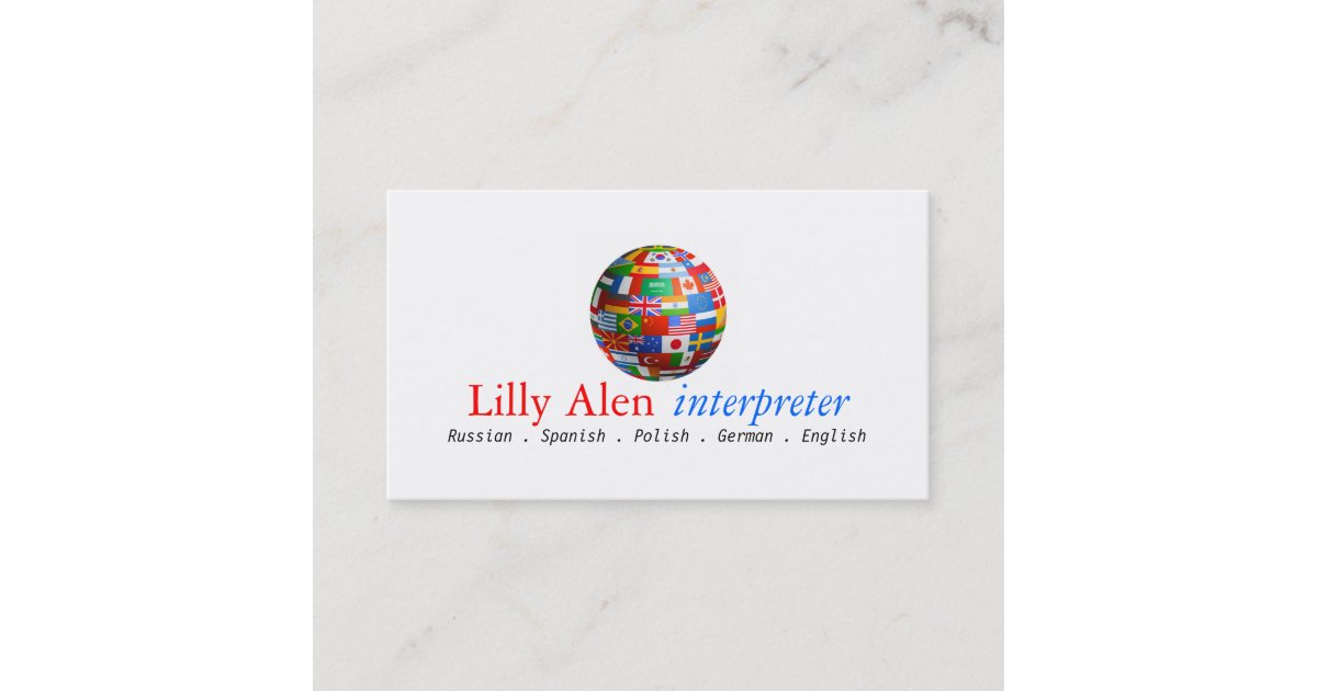 Interpreter Translator Business Card | Zazzle