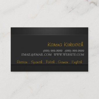 Interpreter, Translator, Business Card | Zazzle