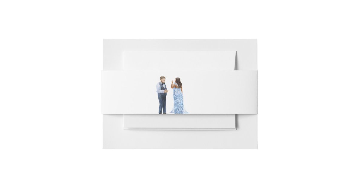 Interracial Wedding Invitation Band Invitation Invitation Belly Band ...