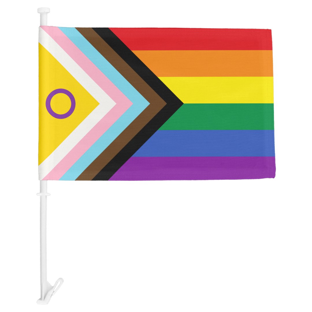 Intersex Inclusive Pride Progress LGBT Gay Pride Car Flag | Zazzle