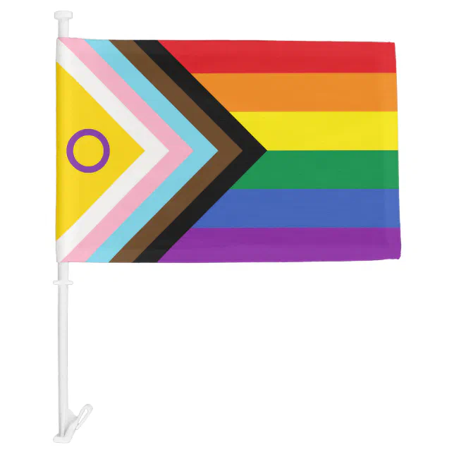 Intersex Inclusive Pride Progress LGBT Gay Pride Car Flag | Zazzle