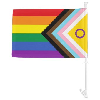 Intersex Inclusive Pride Progress LGBT Gay Pride Car Flag | Zazzle