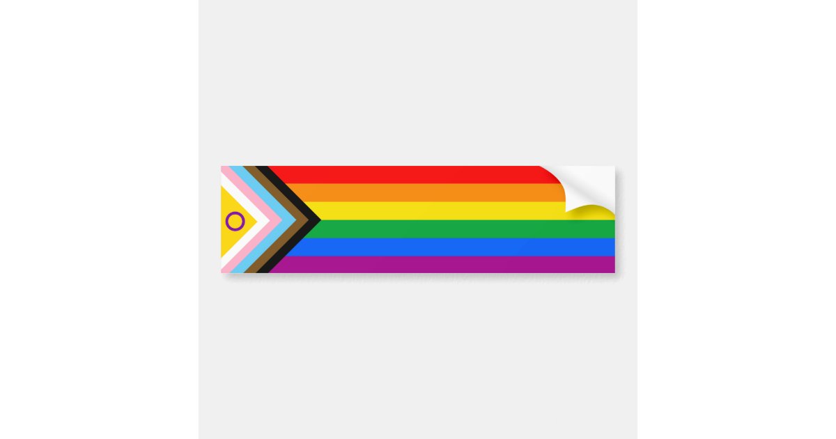 Intersex Inclusive Progress Pride Flag Bumper Sticker | Zazzle