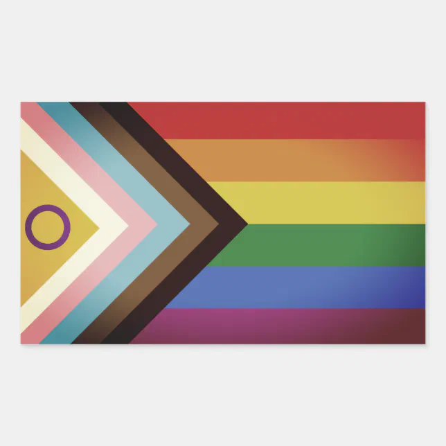 Intersex Inclusive Progress Pride Flag Rectangular Sticker | Zazzle